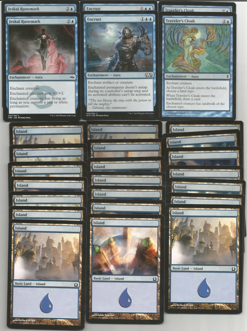 Fiesty Faerie Blue Custom Deck -full 60 Card Deck-mtg Magic the ...