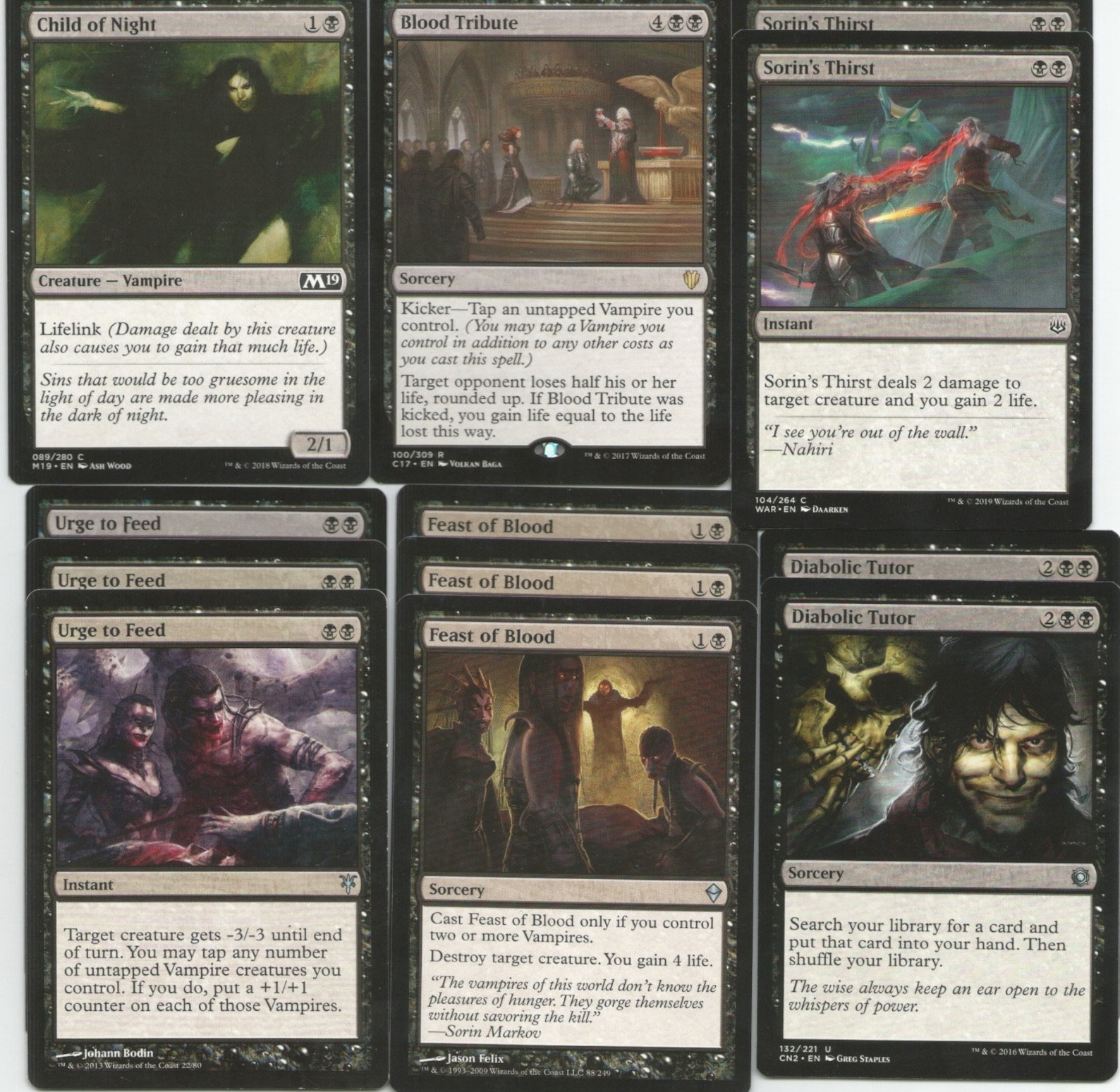 Black Vampire Deck Custom MTG Magic the Gathering Deck Bloodlord of ...