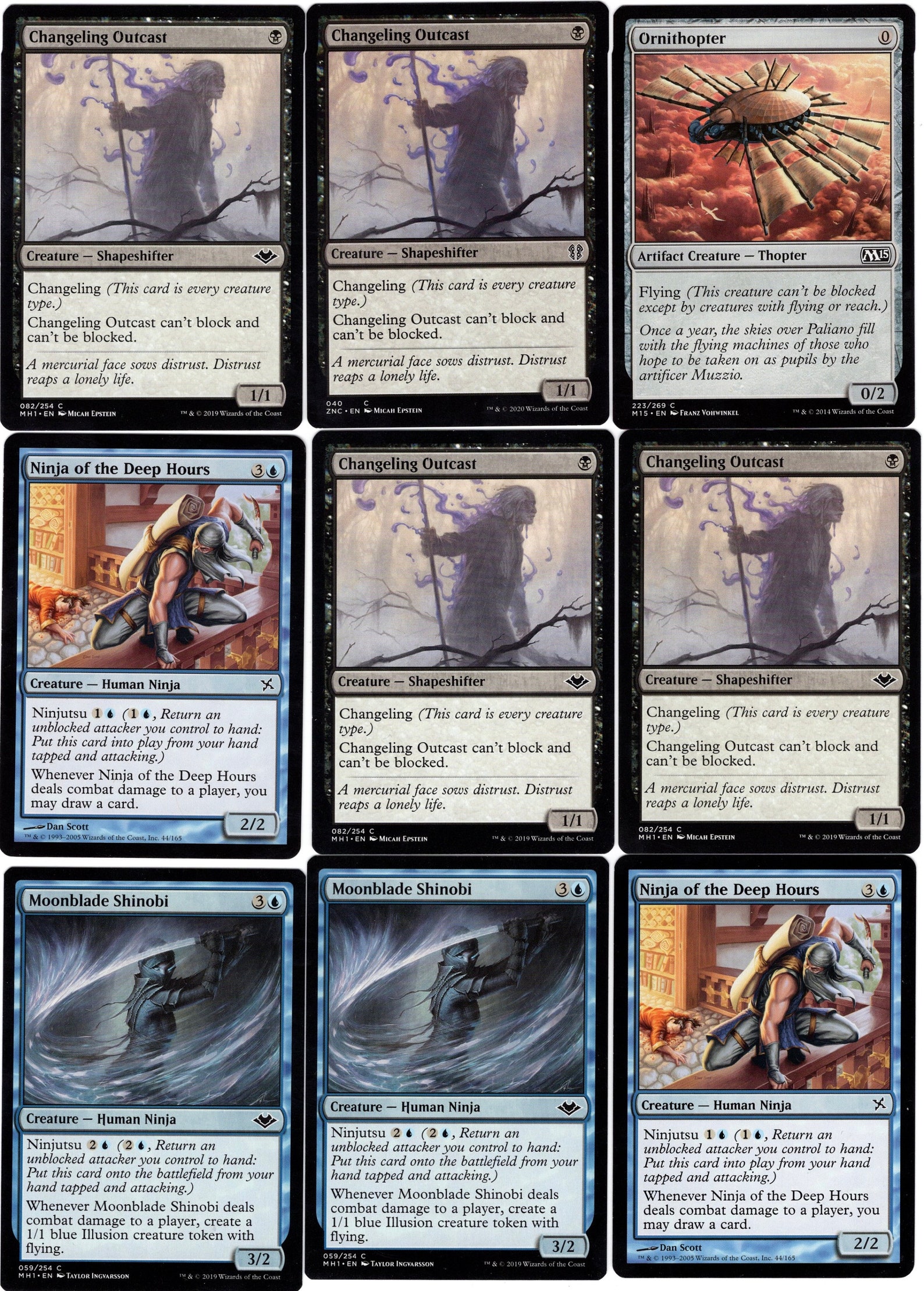 Ninja-60 Card Magic the Gathering Deck-rares-Blue/Black-Fallen - Etsy ...