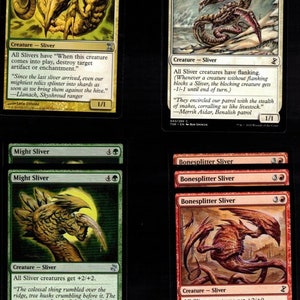 5 Color Slivers!-60 Card Magic the Gathering Deck-mtg-rares-sliver ...