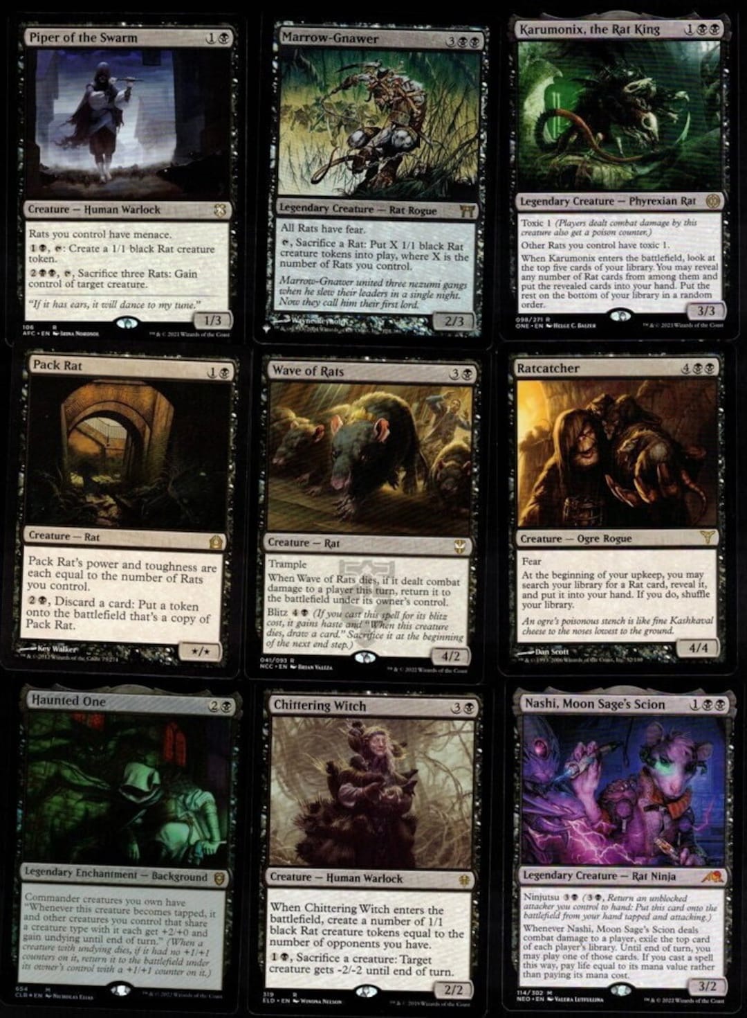 RAT KING-100 Card Magic the Gathering Commander Deck-rares-mythics-mtg ...