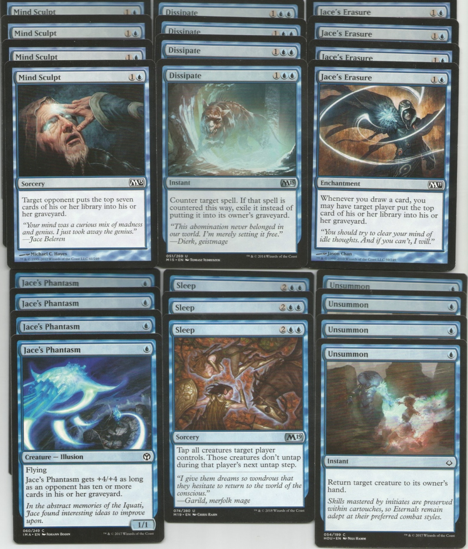 60 Card Deck Mono BLUE MILL Ready to Play Rares Magic | Etsy