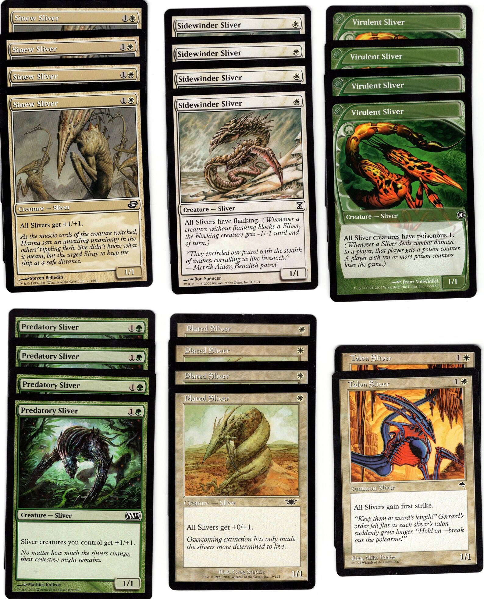 Green/white Sliver-pauper-poison-mtg-magic-mutagenic Growth 60 | Etsy