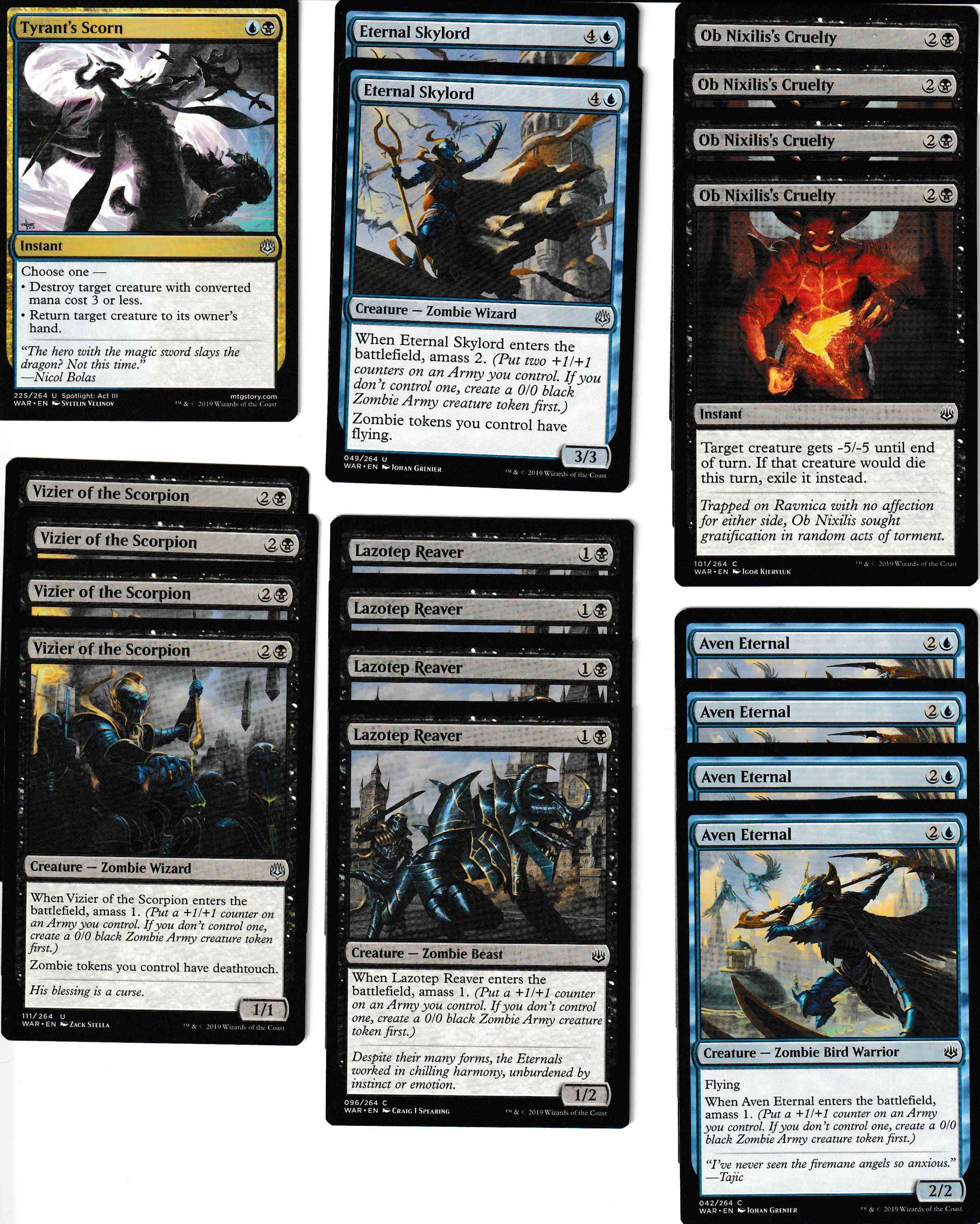 Blue/black Zombie-60 Card Deck-mtg-rares-planeswalker-angrath - Etsy