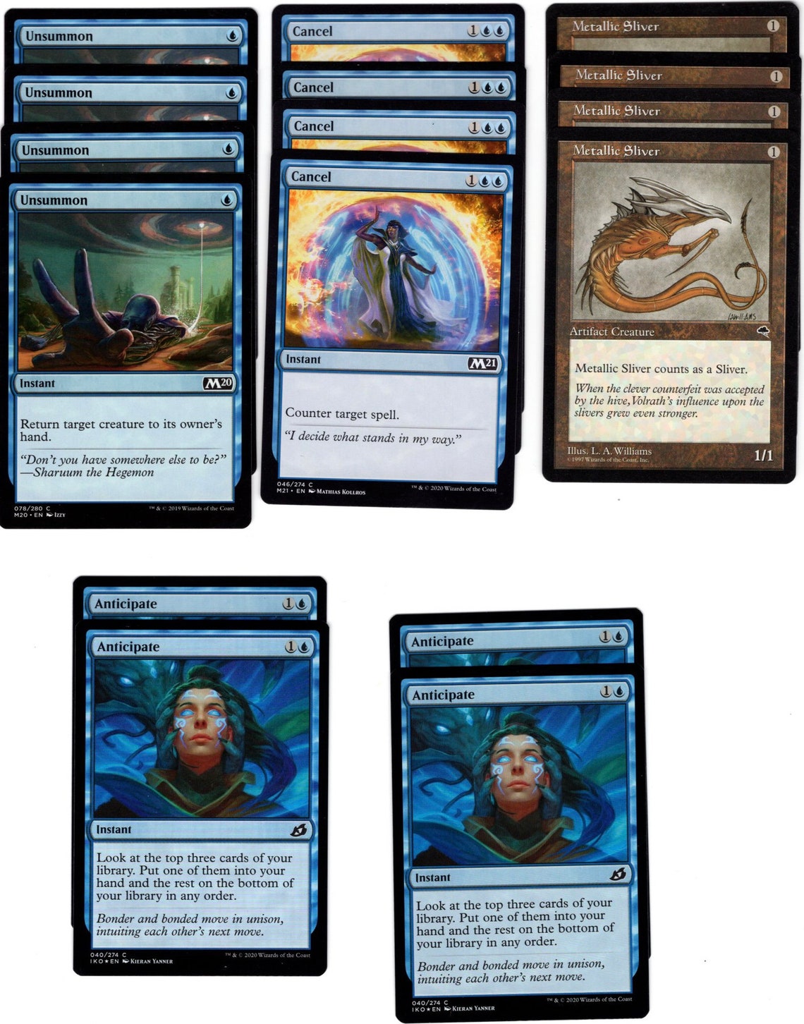 Sliver Mono Blue Mill 60 card deck-Magic the | Etsy