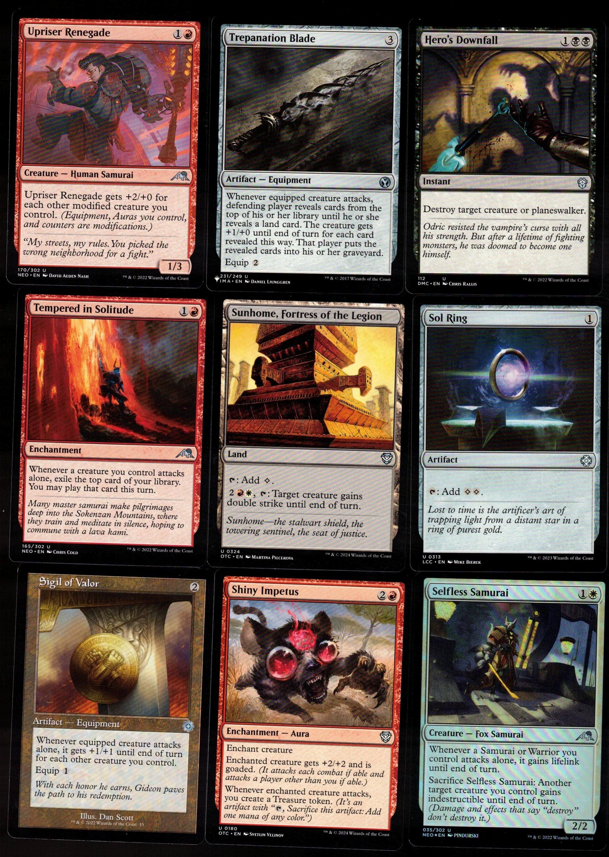 Slash of the Samurai-100 Card Magic the Gathering Commander Deck-rare ...