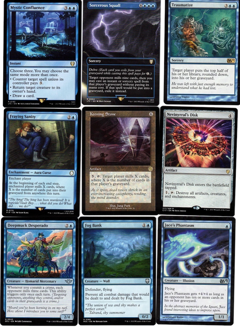 MILL!-100 Card Magic the Gathering Commander Deck-bruvac-jace-rare ...