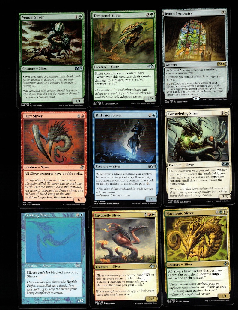 ULTIMATE SLIVERS-100 Card Magic the Gathering Commander Deck-rares ...