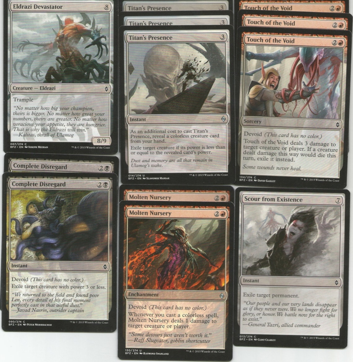 60 Card Deck Black Red ELDRAZI Ready to Play Rare Cards | Etsy