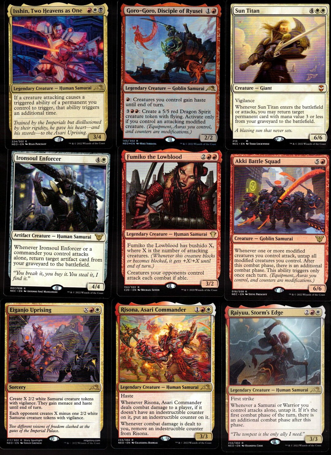 Slash of the Samurai-100 Card Magic the Gathering Commander Deck-rare ...