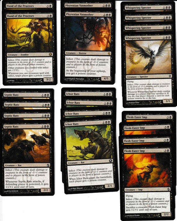 MTG Infect Deck Mono Black Very Fun Poison 60 Card Ready - Etsy