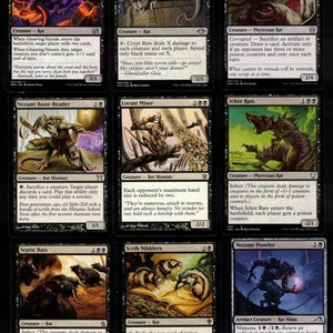 RAT KING-100 Card Magic the Gathering Commander Deck-rares-mythics-mtg ...