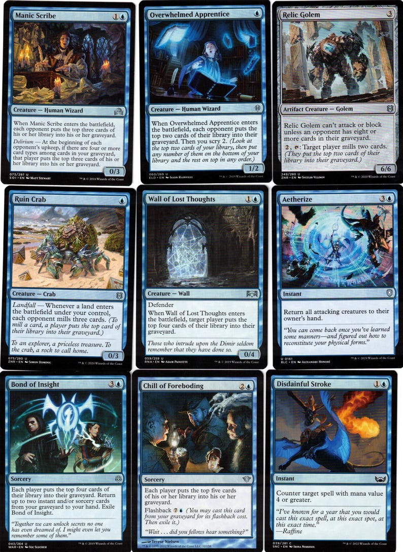 MILL!-100 Card Magic the Gathering Commander Deck-bruvac-jace-rare ...