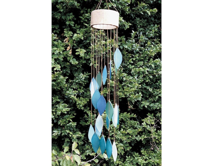 Glass Wind Chime Nautical Blue White Mobile Hand Made Falling - Etsy UK