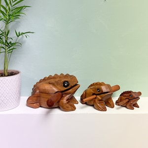 Frog Guiro Musical Percussion Instrument Wooden Hand Carved Fair Trade ...