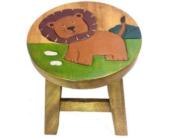 Childrens Wooden Stool Novelty Assorted Design Kids Stool Step Chair ...