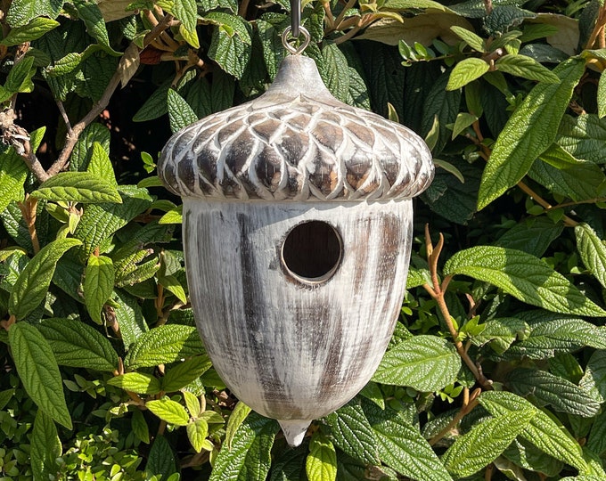 Wooden Acorn Bird House Outdoor Garden Accessory Yard Hanging Decor ...