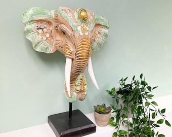 Zebra Mask Natural on Plinth Wooden Hand Carved Art Fair Trade Hand ...