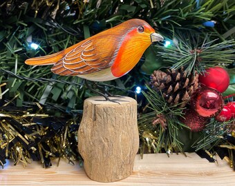 Wooden Robin Wood Carving - Etsy