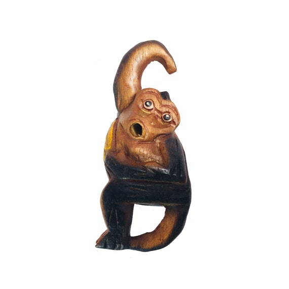 Monkey Whistle Musical Instrument Wooden Hand Carved Fair | Etsy