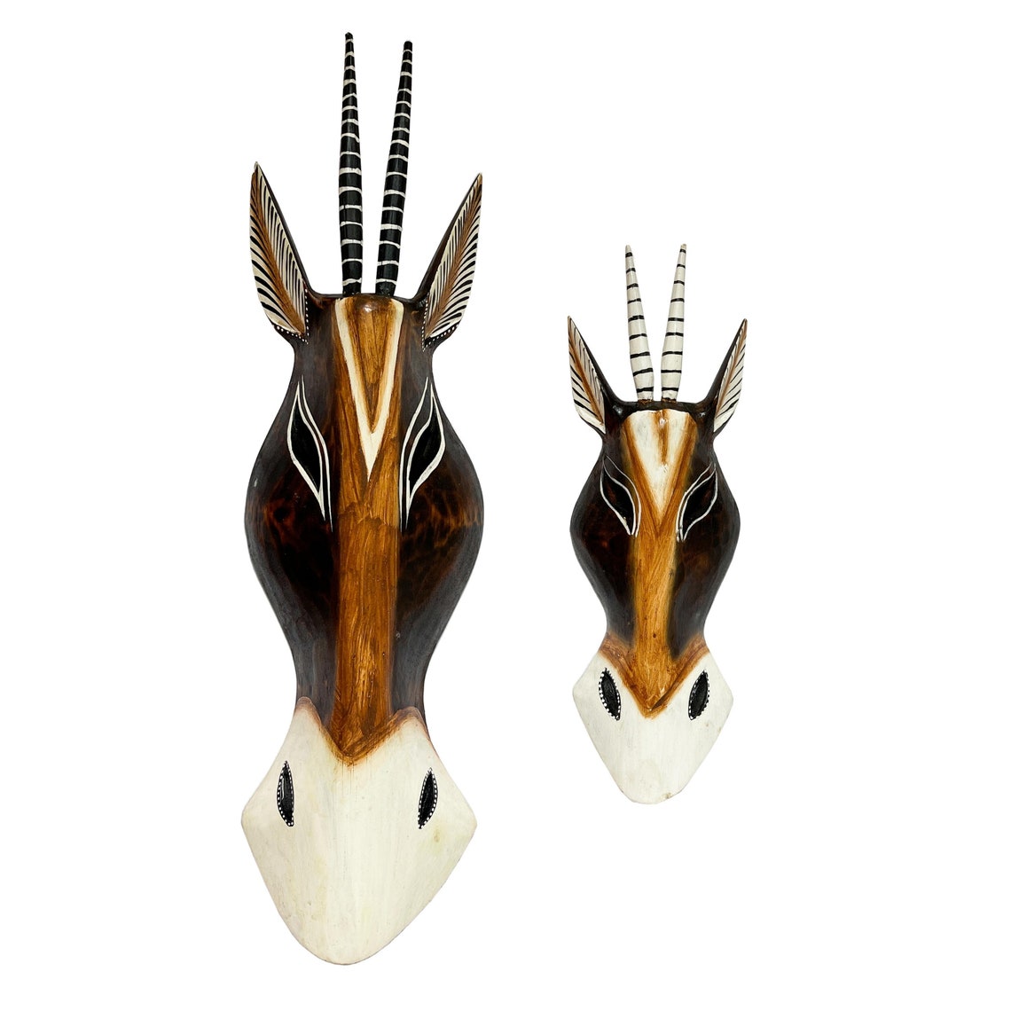 Gazelle Mask Wooden Hand Carved Wall Hanging Art Fair Trade - Etsy