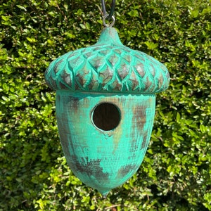Wooden Acorn Bird House Outdoor Garden Accessory Yard Hanging Decor ...