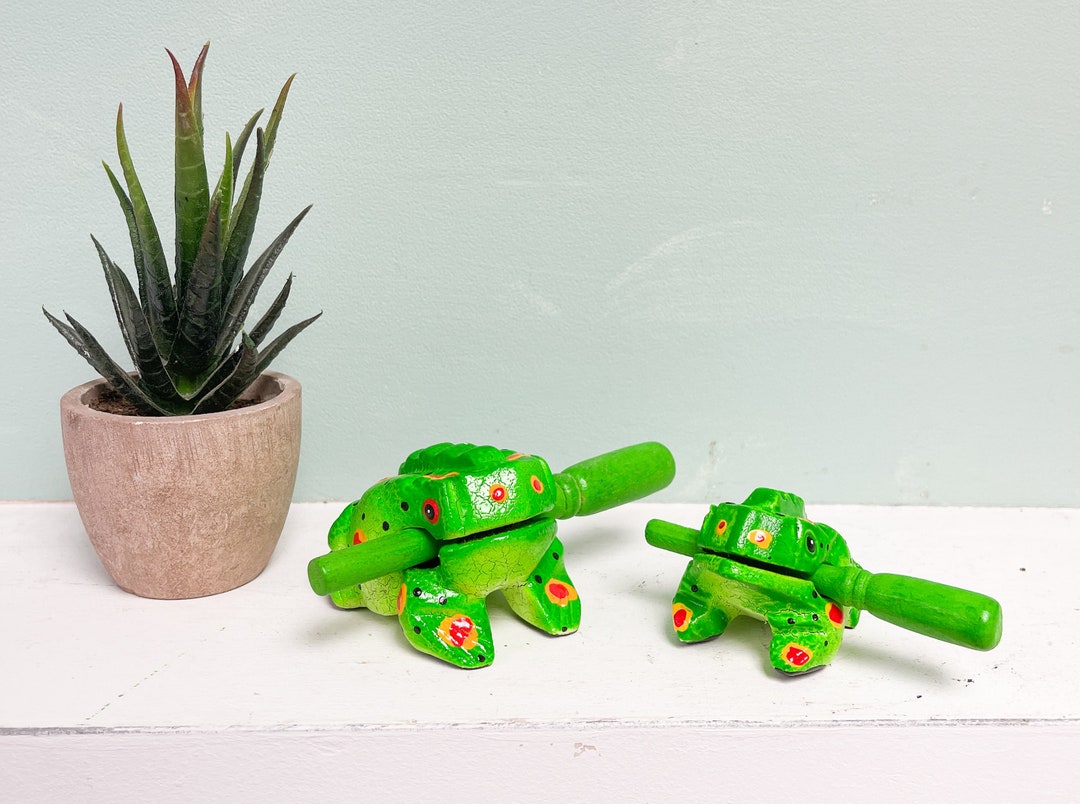 Frog Guiro Musical Percussion Instrument Wooden Hand Carved Fair Trade ...