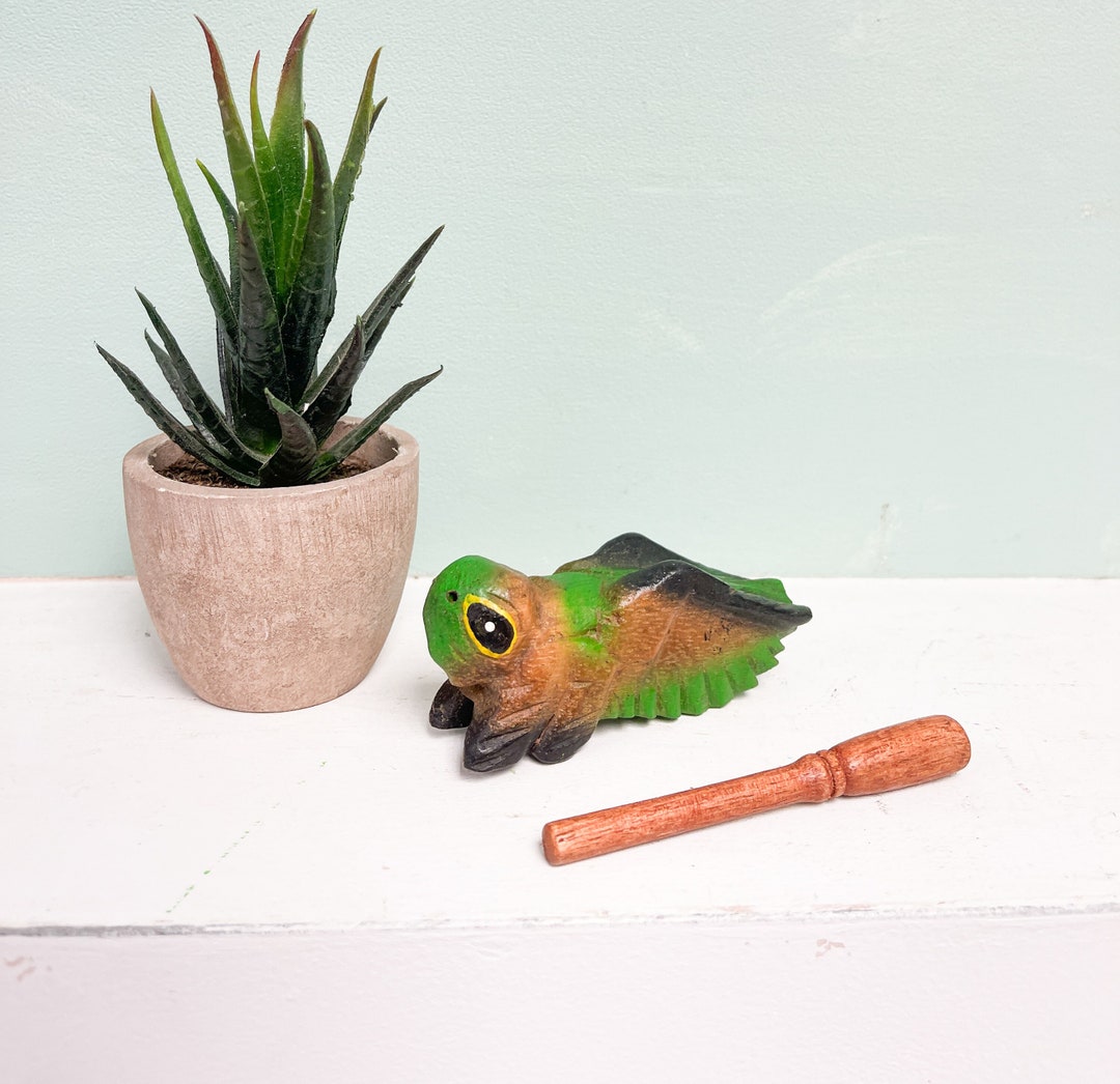 Grass Hopper Cricket Guiro Musical Instrument Wooden Hand Carved Fair ...