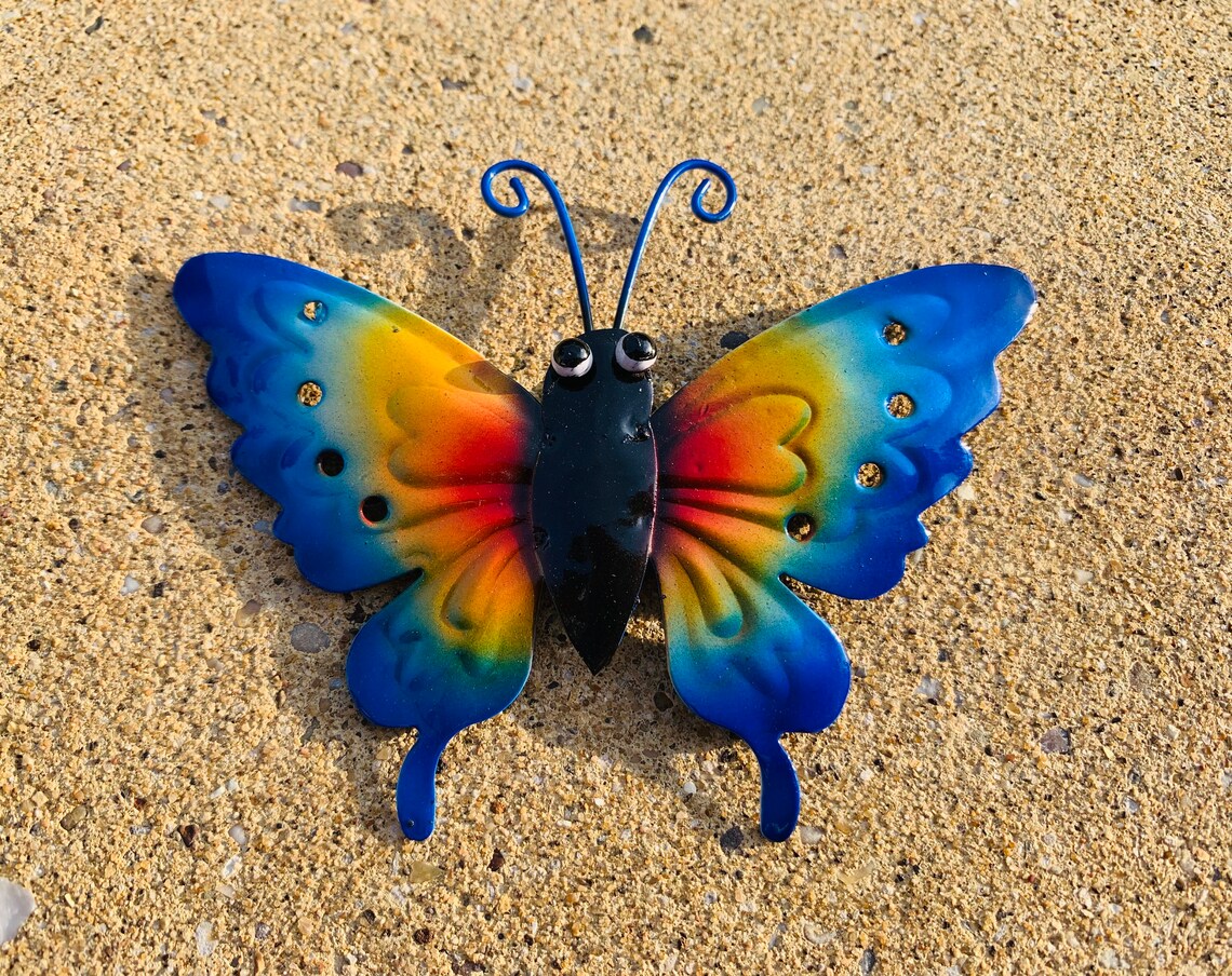 Multicoloured Metal Butterfly - Handmade Decorative Ornament - 8 Cm - Etsy