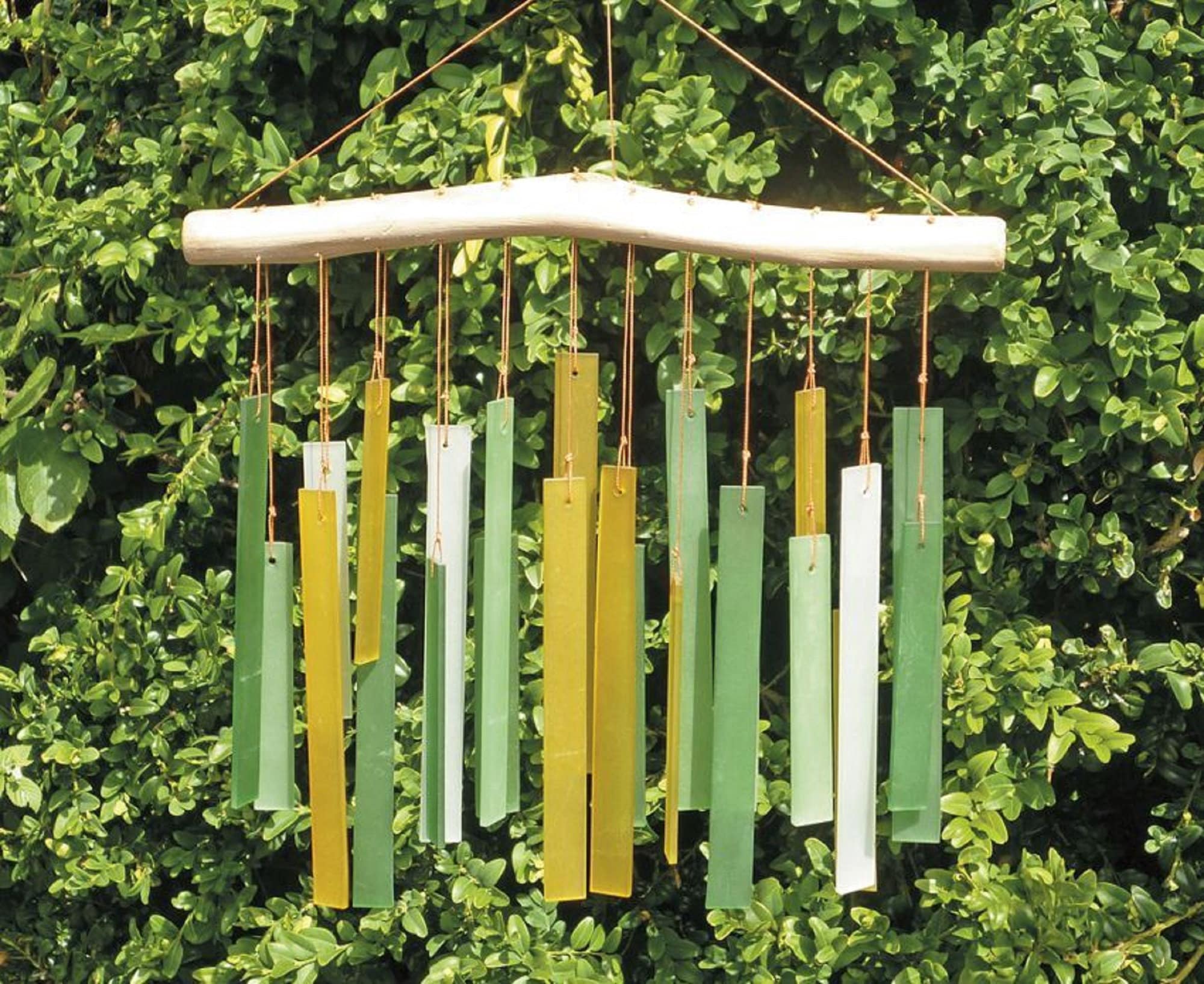 Glass Wind Chime Green Yellow Windchime Garden Art Window Home - Etsy