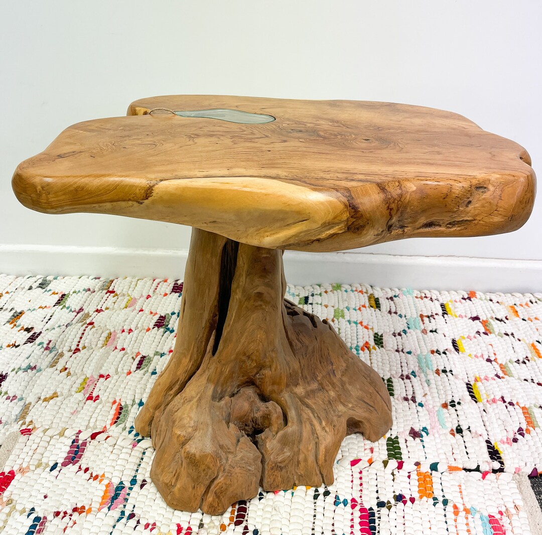 Teak Wood Table - Teak Root Rustic Wooden Outdoor Indoor Table Garden ...