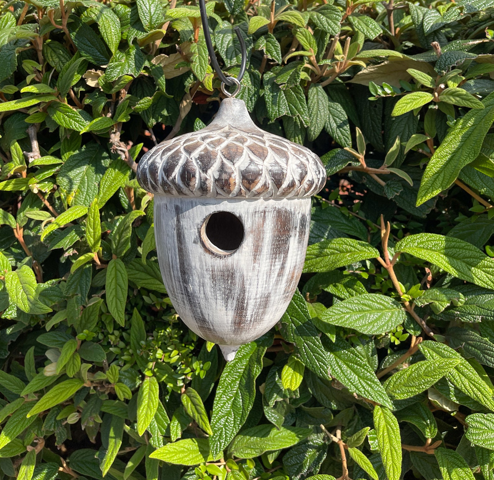 Wooden Acorn Bird House Outdoor Garden Accessory Yard Hanging Decor ...