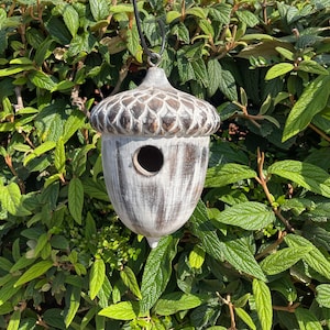 Wooden Acorn Bird House Outdoor Garden Accessory Yard Hanging Decor ...