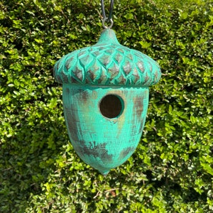 Wooden Acorn Bird House Outdoor Garden Accessory Yard Hanging Decor ...
