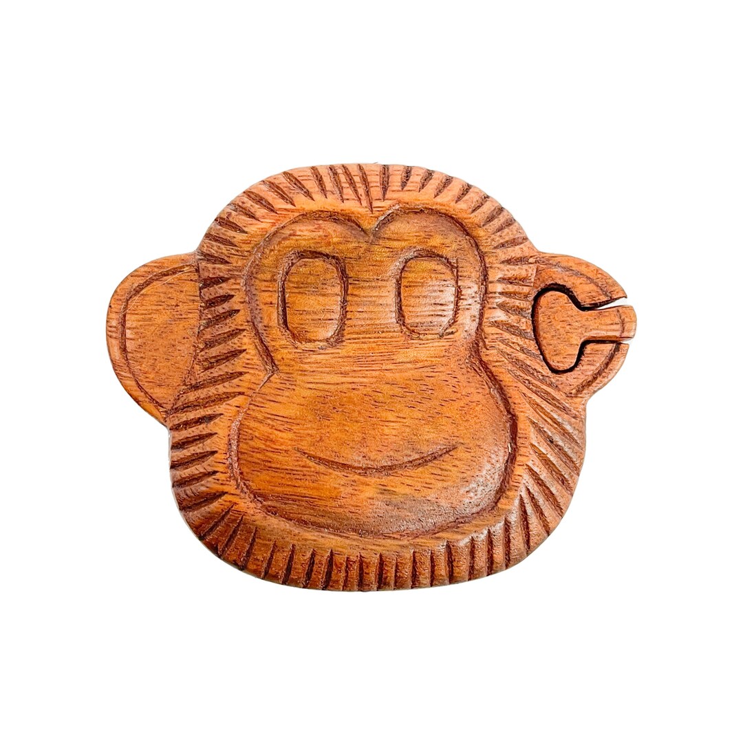 Monkey Puzzle Trinket Box in Brown Wood Hand Carved Girls Jewellery ...