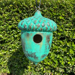 Wooden Acorn Bird House Outdoor Garden Accessory Yard Hanging Decor ...