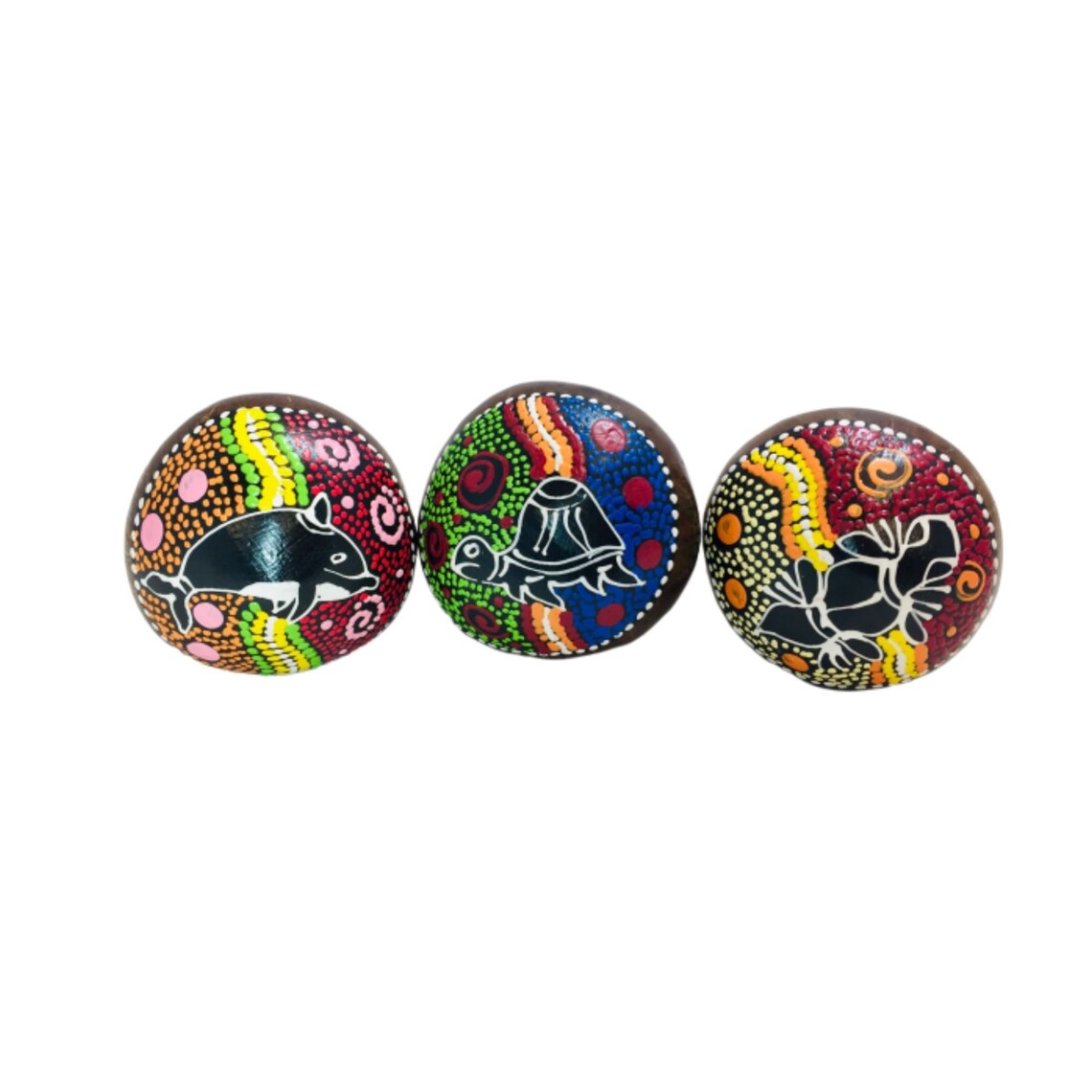 Maracas Dot Painted Design Musical Instrument Wooden Hand Carved Fair ...