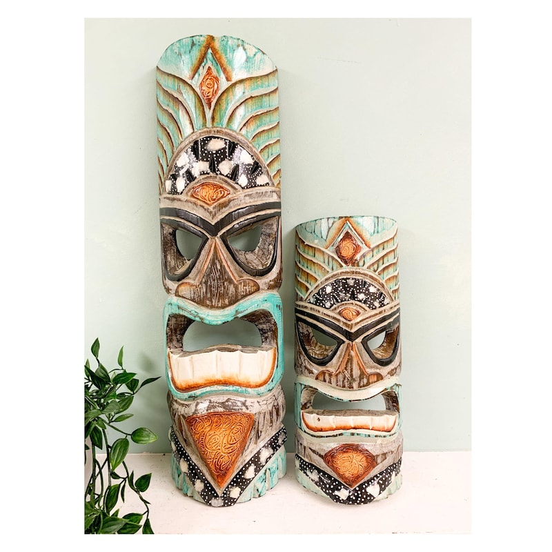 Tiki Mask Wall Art - Etsy UK