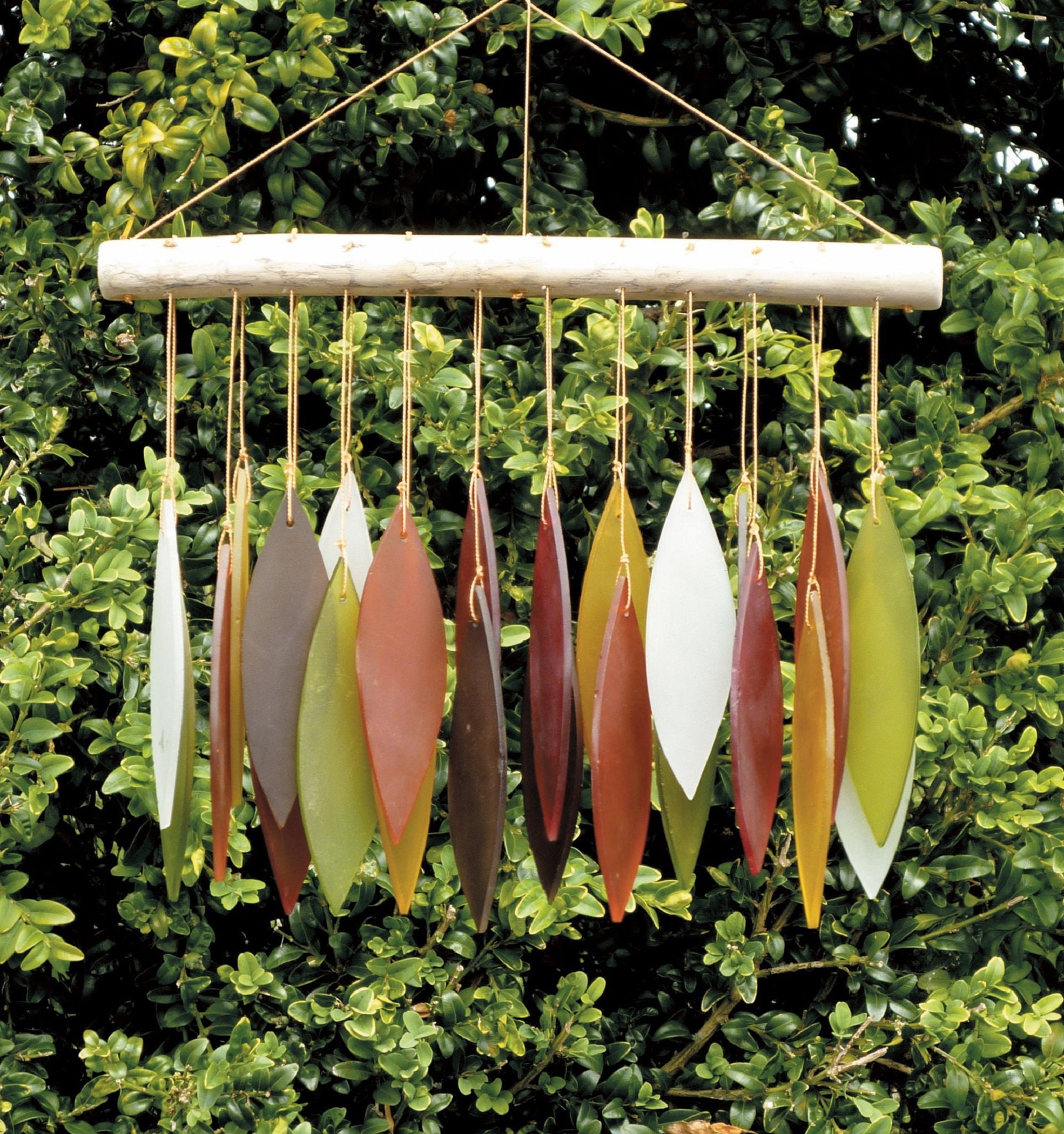 Glass Wind Chime Autumn Fall Colours Leaves Wind Chime Garden - Etsy