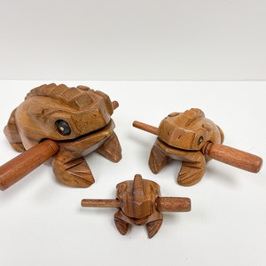Frog Guiro Musical Percussion Instrument Wooden Hand Carved Fair Trade ...