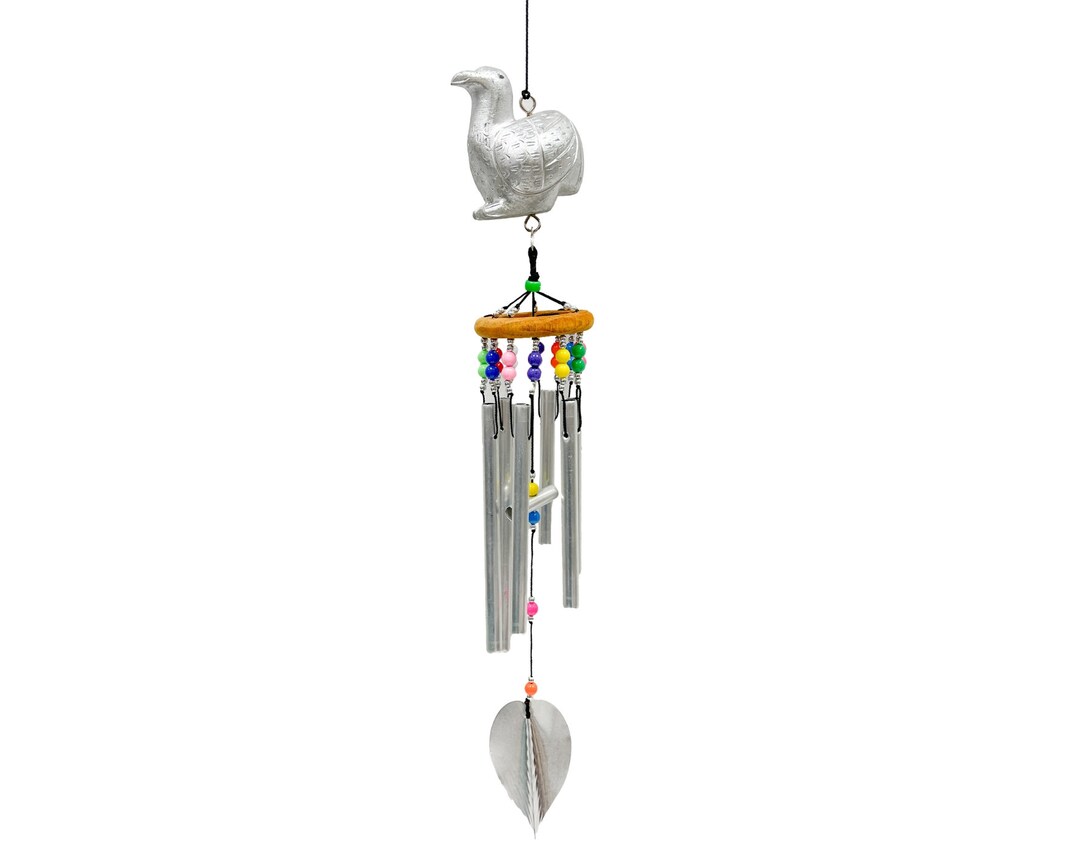 Silver Bird Wind Chime - Bamboo & Aluminium - Handmade Hanging ...