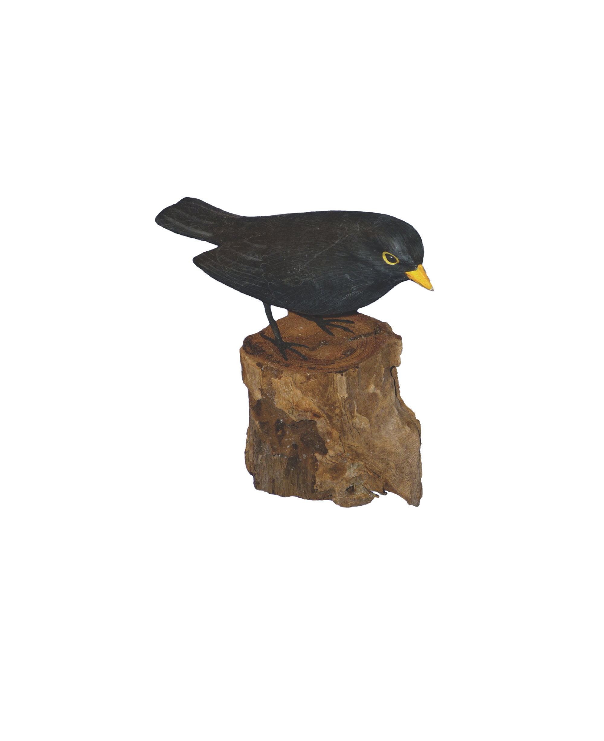 Blackbird Ornament Carving Figure Hand Carved Wood Garden Bird | Etsy UK