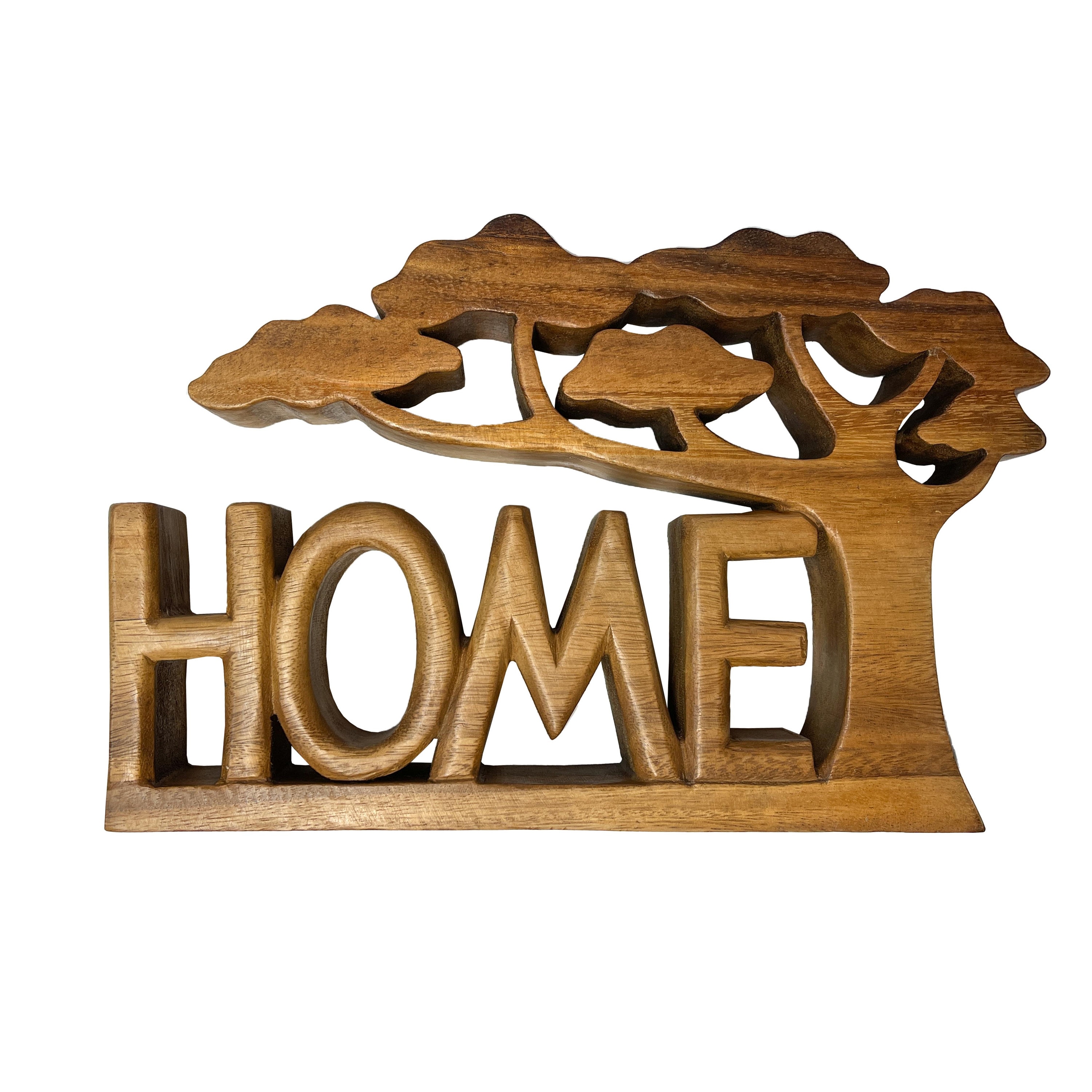 Wooden Home Tree Sign in Brown Wood Hand Carved Decorative - Etsy UK
