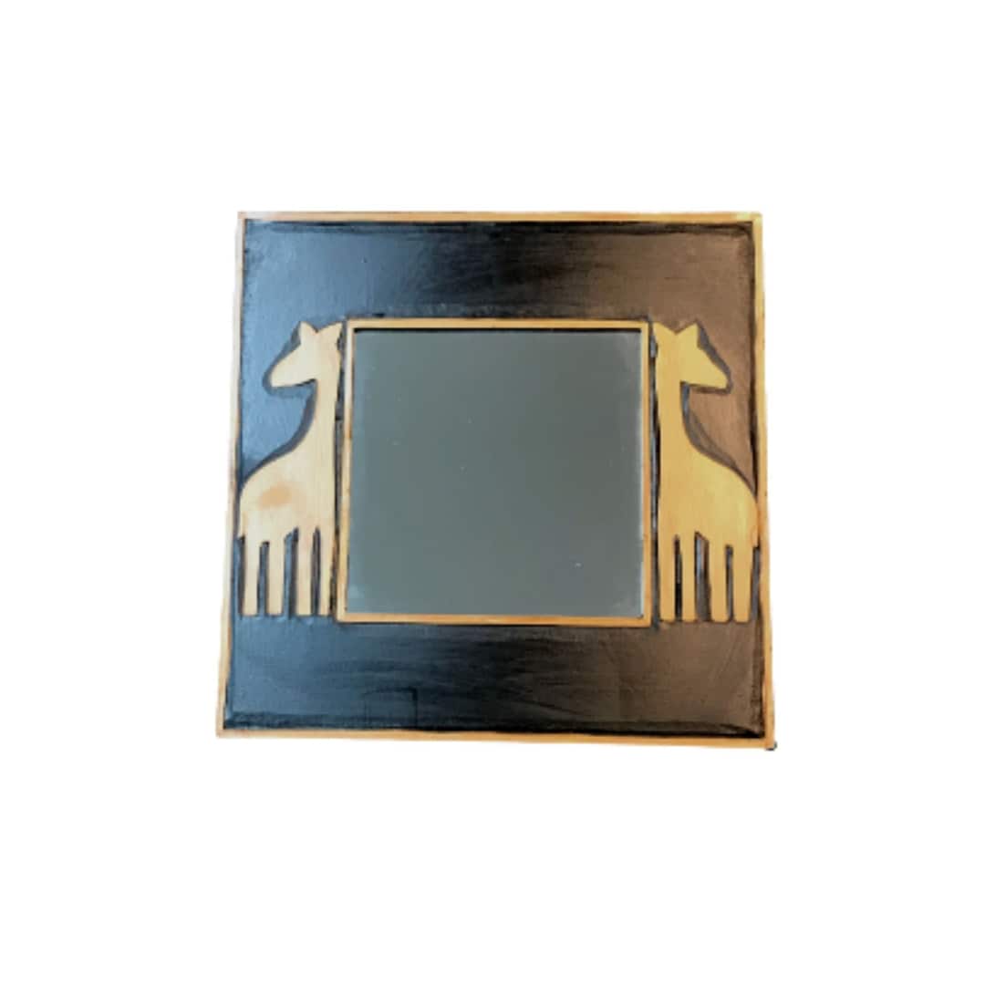 Giraffe Black Wooden Mirror Handmade Fair Trade Gift - Etsy UK