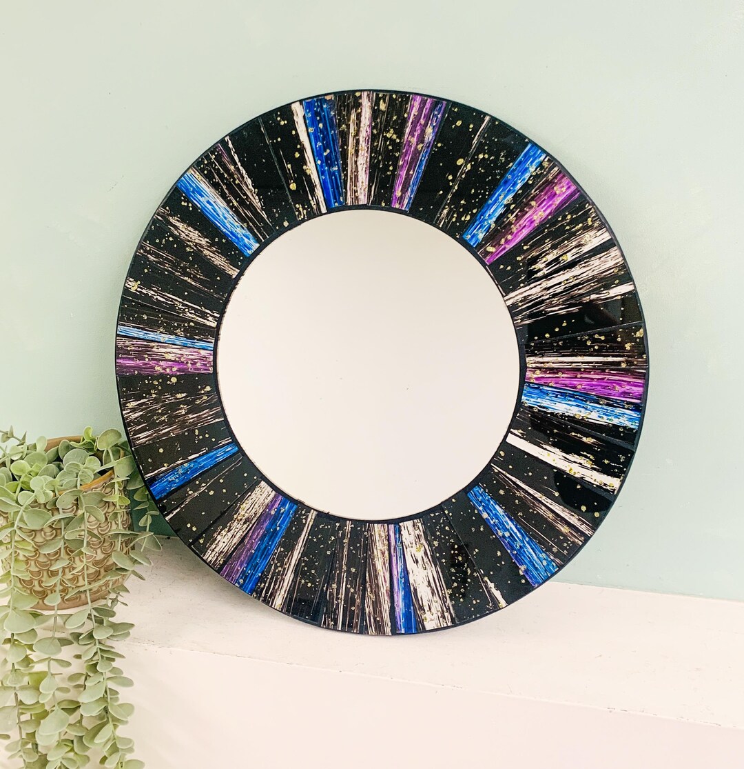 Round Mosaic Mirror Handmade Galaxy Fair Trade Wall Mounted Décor ...