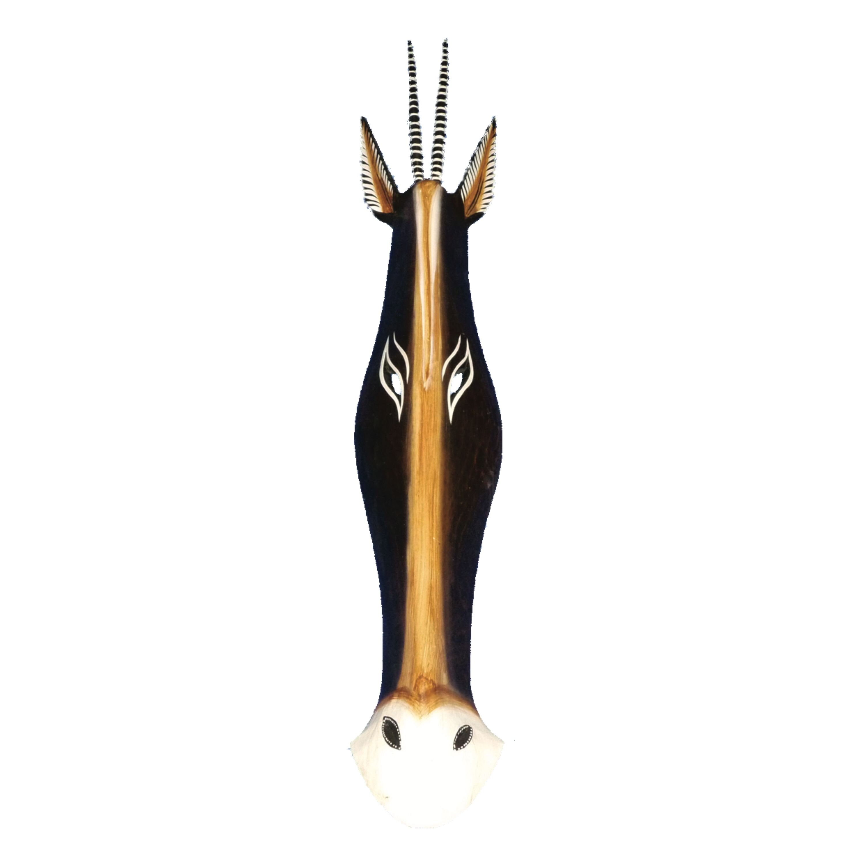 Gazelle Mask Wooden Hand Carved Wall Hanging Art Fair Trade Hand ...