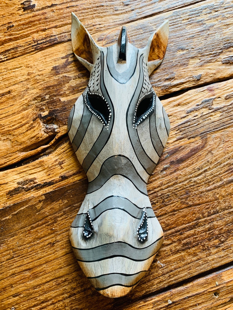 Wooden Animal Masks Wall Hanging Hand Carved Albesia Wood - Etsy