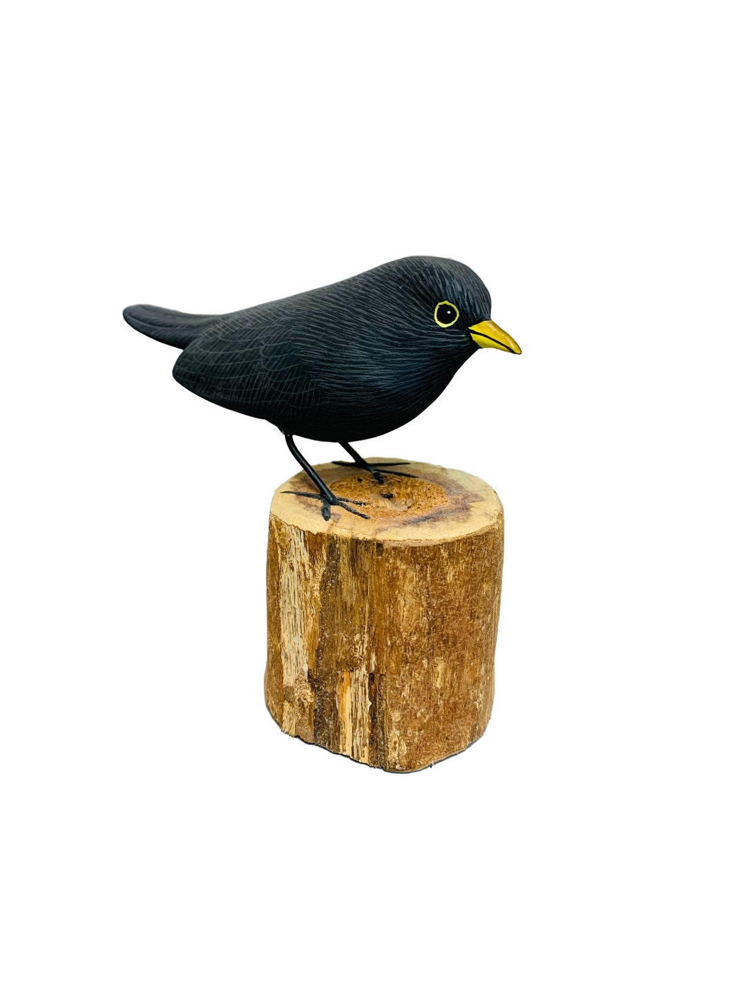 Blackbird Ornament Carving Figure Hand Carved Wood Garden Bird - Etsy UK