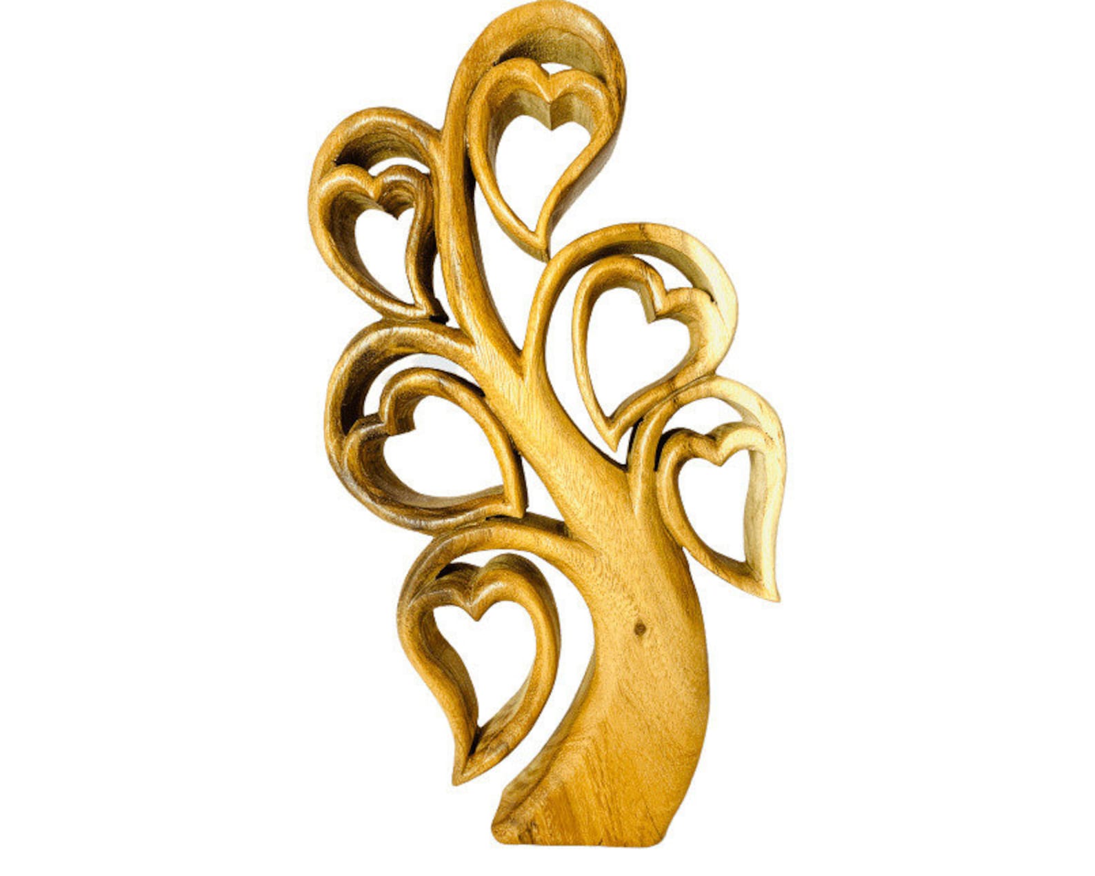 Wooden Heart Tree Ornament Hand Carved Decorative for Home - Etsy UK