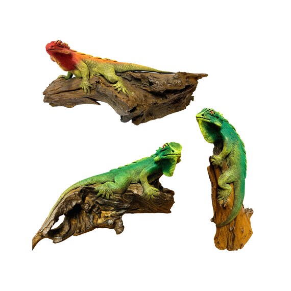 Iguana Statue Sculpture Ornament Figure on Wood Fair Trade | Etsy